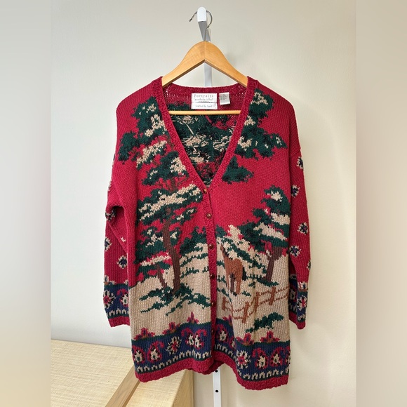 Sweaters | Vintage Portraits By Northern Isles Hand Knit Horse Scene ...